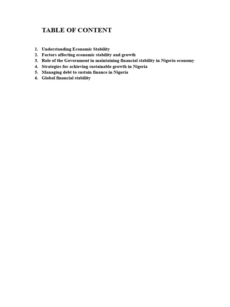 Economic Stability and Growth in Nigeria | PDF