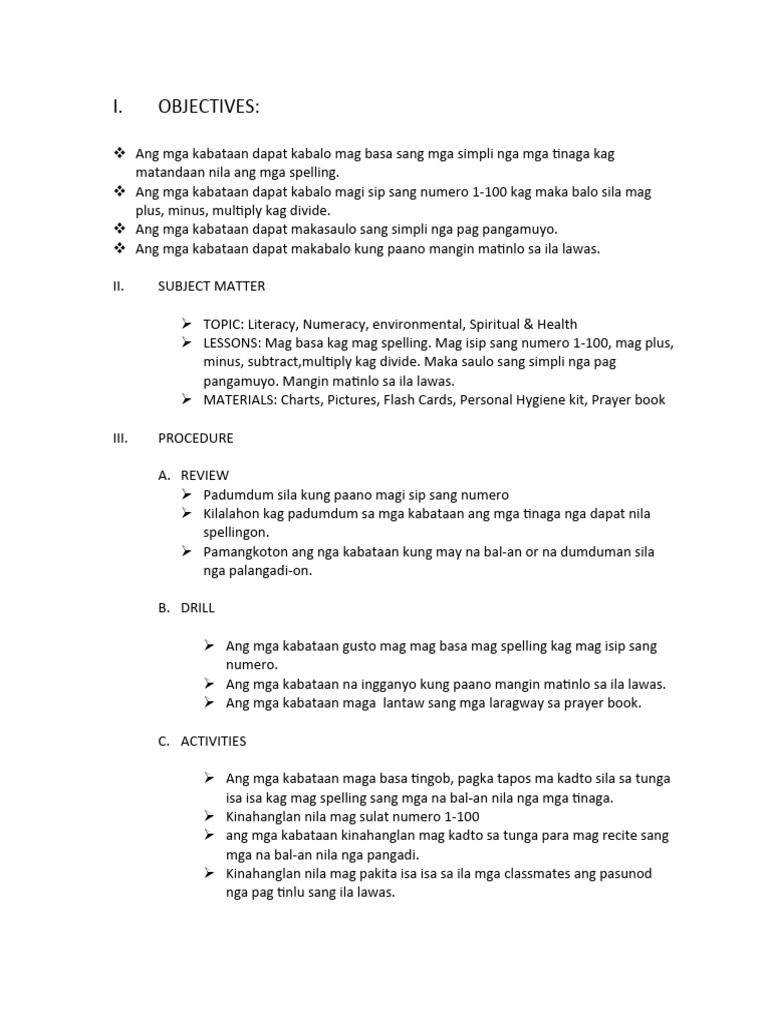 Lesson Plan (LTS) | PDF