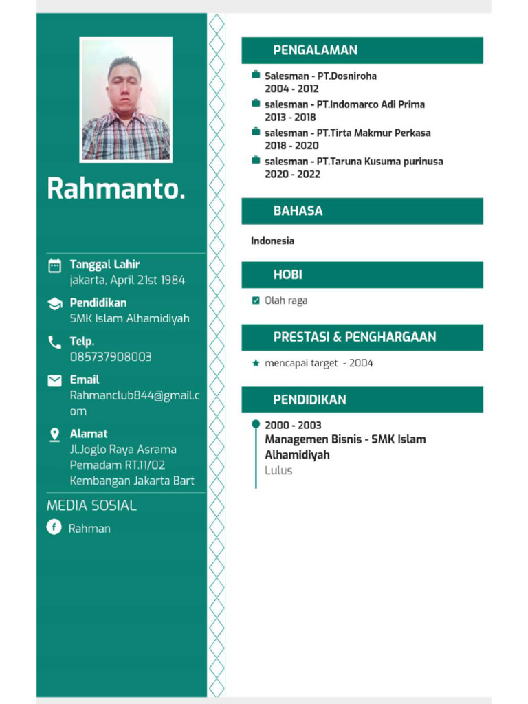CV Rahmanto Merged | PDF