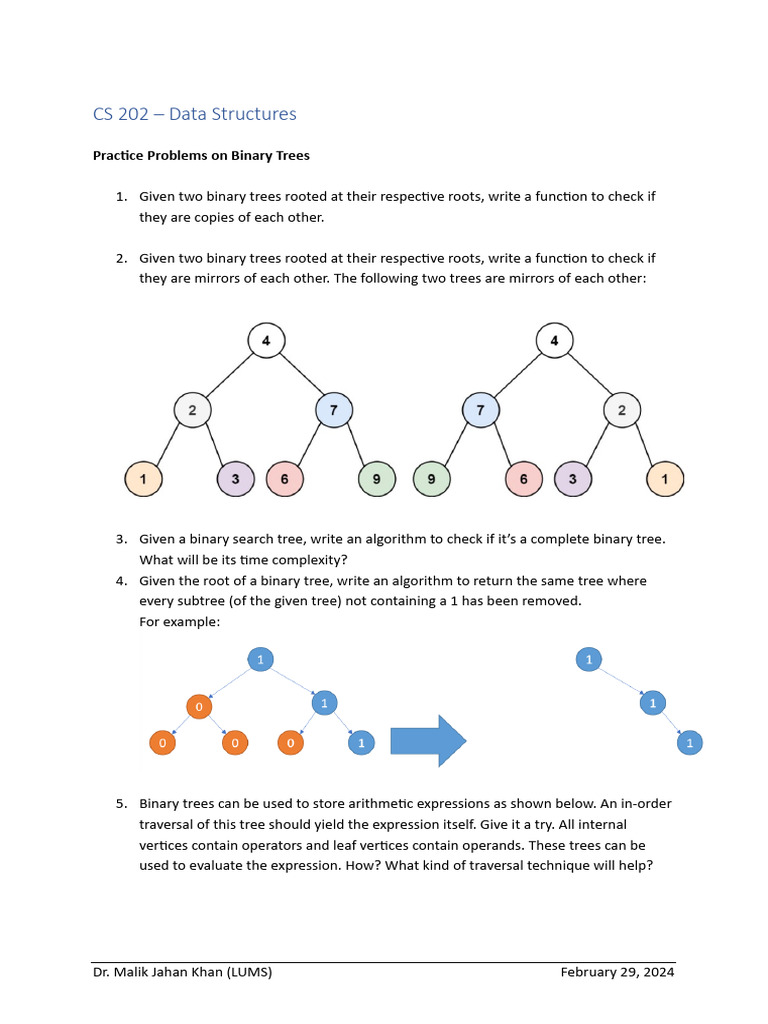 Practice Problems Trees Pdf