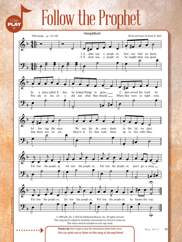 Sheet - Follow The Prophet | PDF