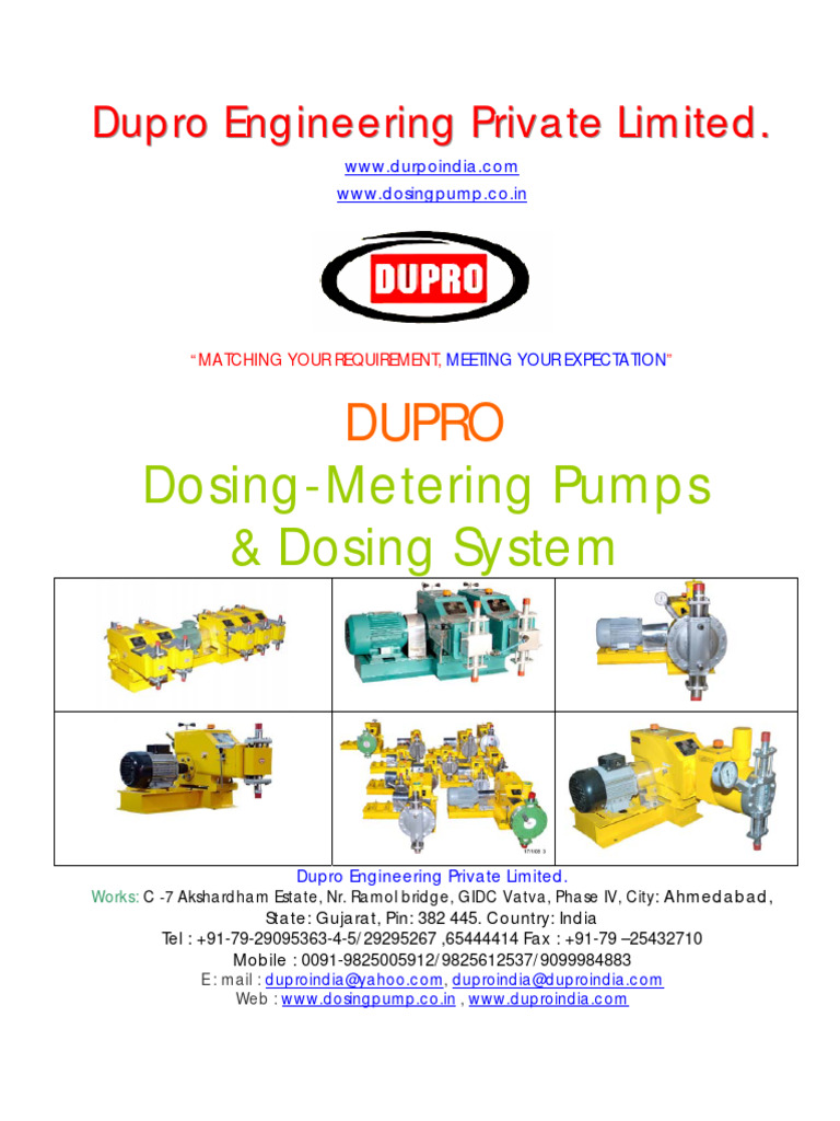 Dupro Dosing Pump | PDF | Pump | Valve