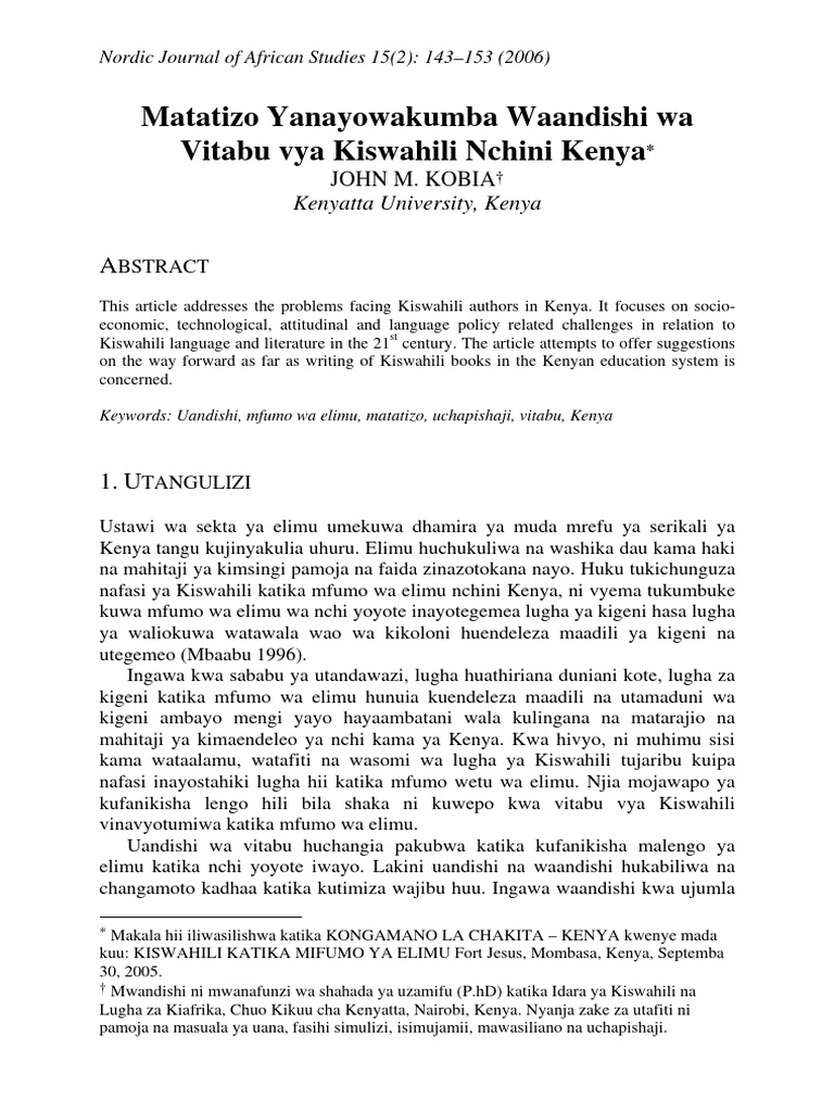 Matatizo Yanayowakumba Waandishi.... | PDF