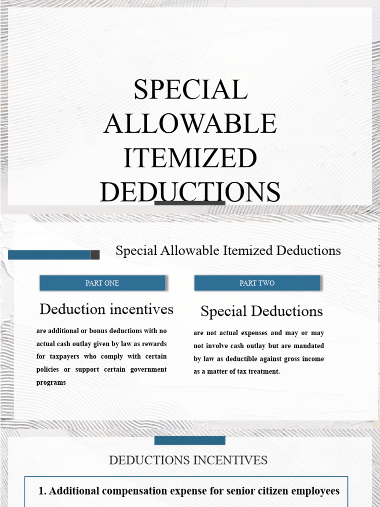 Special Deductions - 072024 | PDF | Tax Deduction | Insurance