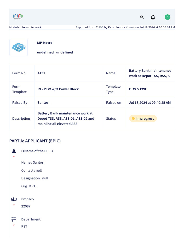 Battery Bank Maintenance Work at Depot TSS, RSS, A | PDF | Vehicles ...