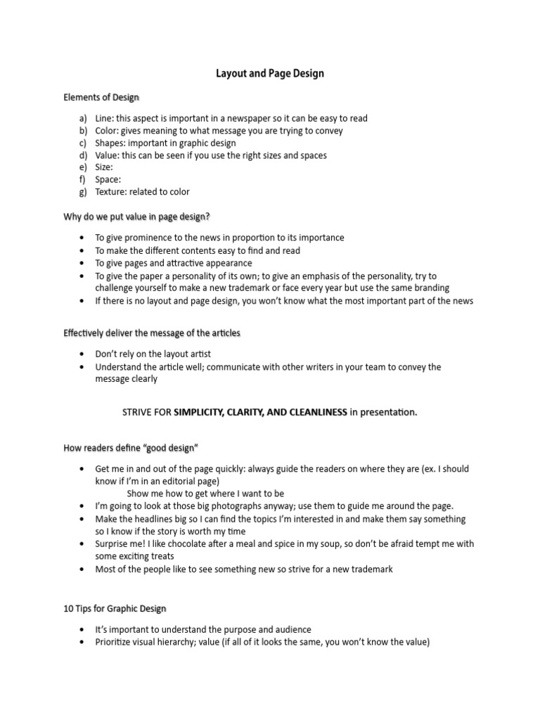 Layout and Page Design Notes | PDF | Page Layout | Graphic Design