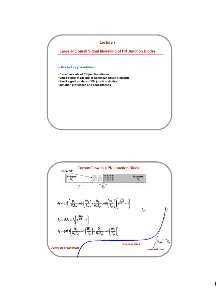 Handout 7 | PDF | Electrical Network | P–N Junction