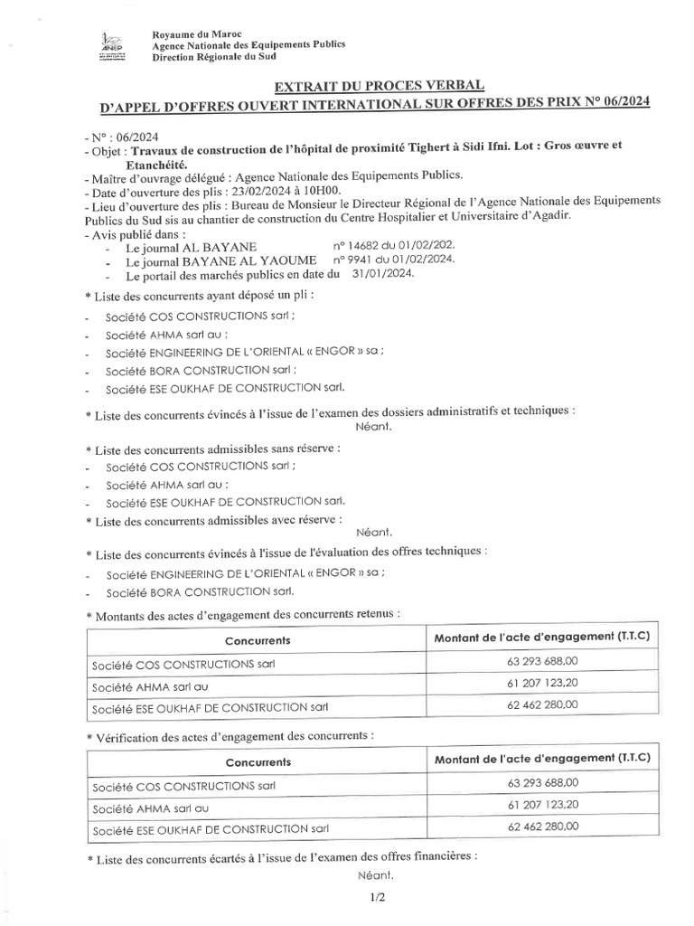 Extrait Du PV AO - 06-2024 | PDF
