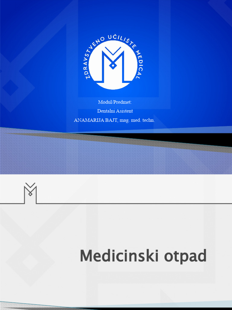 2021 - ZNJ - 1r - Medicinski Otpad | PDF