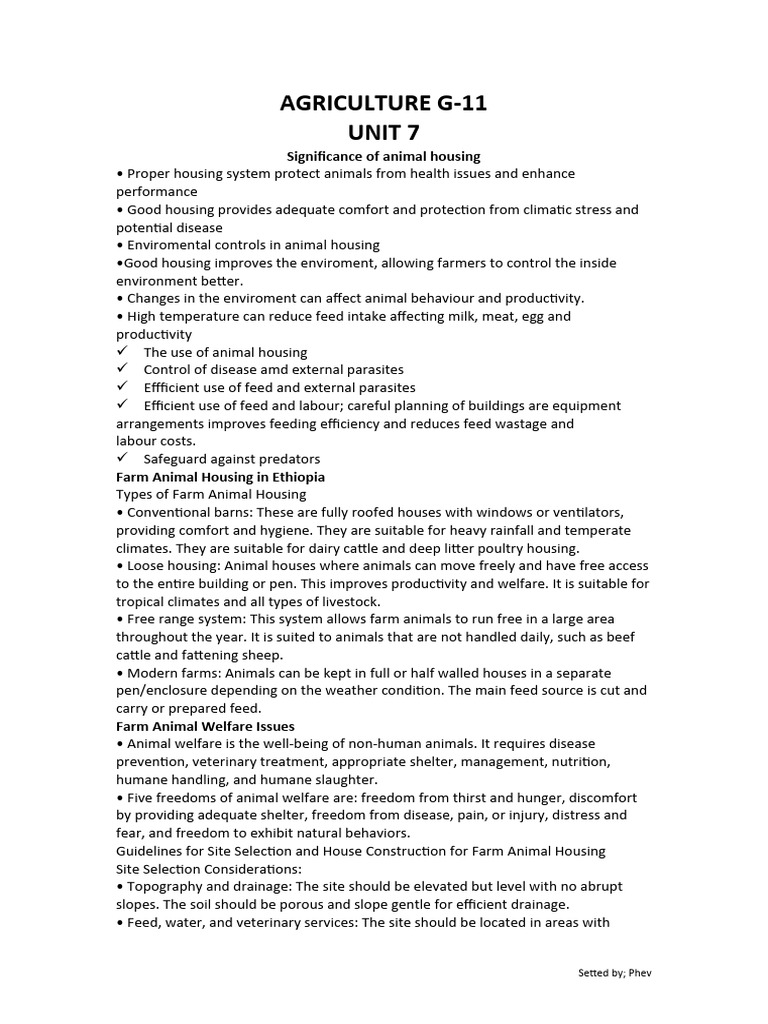 Agriculture g11 Unit 7&8 | PDF | Dairy Cattle | Dairy Farming