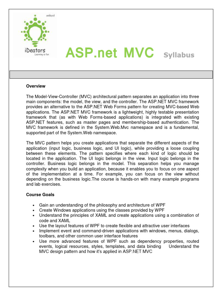 Documents 4052 ASP - net+MVC | PDF | Model–View–Controller | Ajax (Programming)