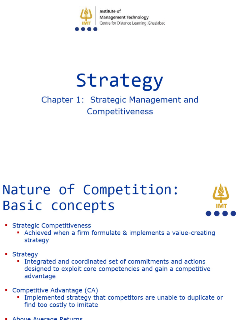 Strategic Management for Competitive Advantage | PDF | Strategic ...