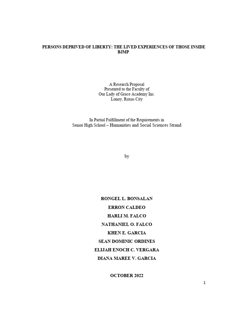 Qualitative Research by HUMSS | PDF | Prison | Prisoner
