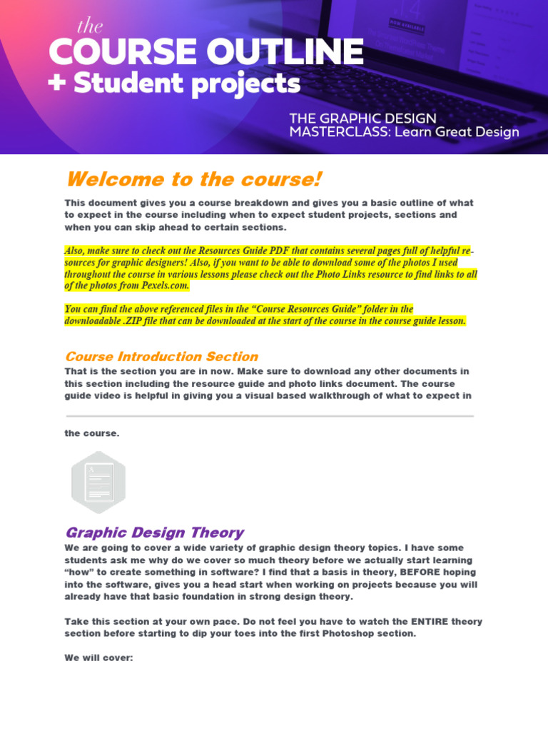 Welcome To The Course!: Graphic Design Theory | PDF | Adobe Photoshop ...
