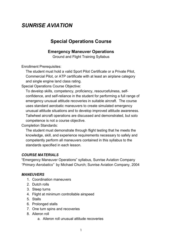 141 Upset Recovery Syllabus | PDF | Flight | Aviation