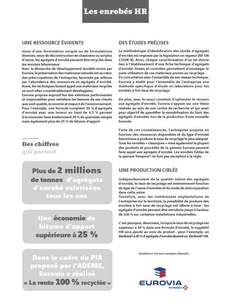 RV Technique Les Enrobés HR | PDF | Recyclage | Matériaux