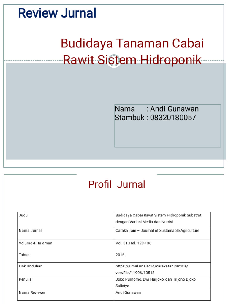 Review Jurnal Cabe | PDF | Teknologi & Rekayasa