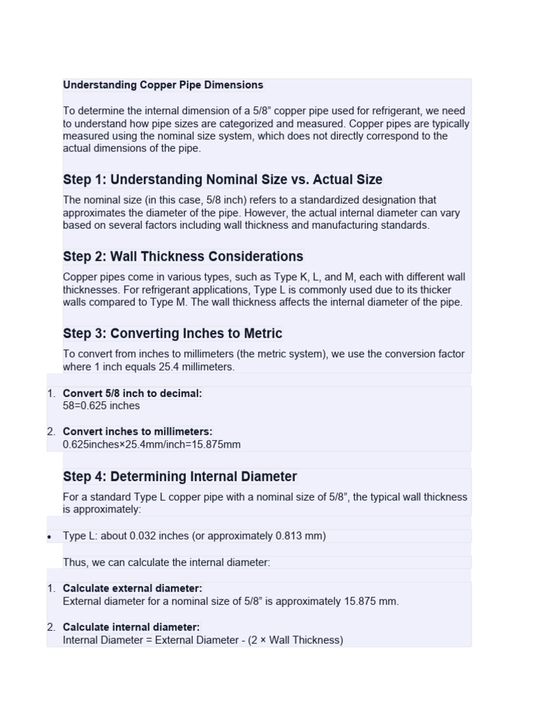 5-8 Pipe Dimension | PDF