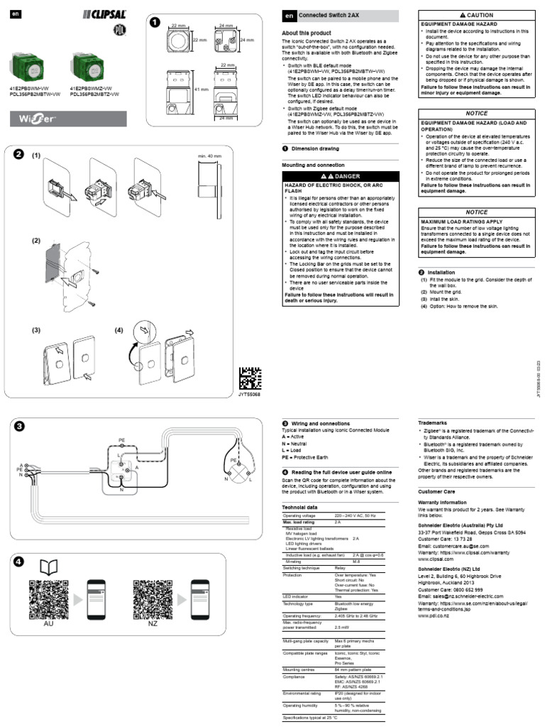 Jyt55069-Wiser Iconic Connected Switch 2ax | PDF | Electrical Wiring ...