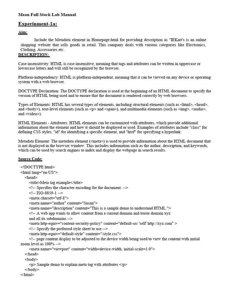 Mean Stack Autorecovered Pdf Class Computer Programming Java Script