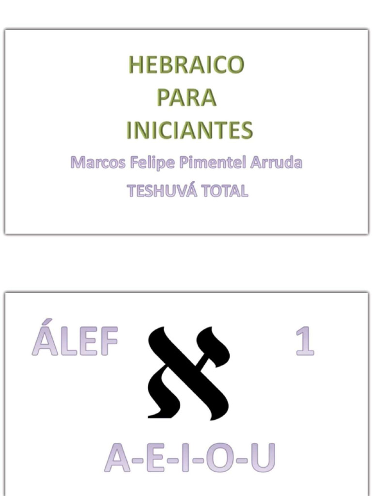 Hebraico - Iniciantes - Aulas 1 A 4 | PDF