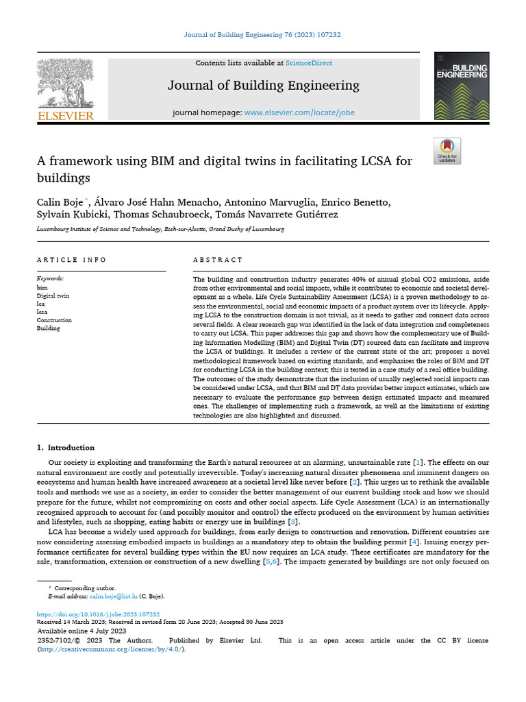 1 s2.0 S2352710223014122 Main | PDF | Life Cycle Assessment | Building ...