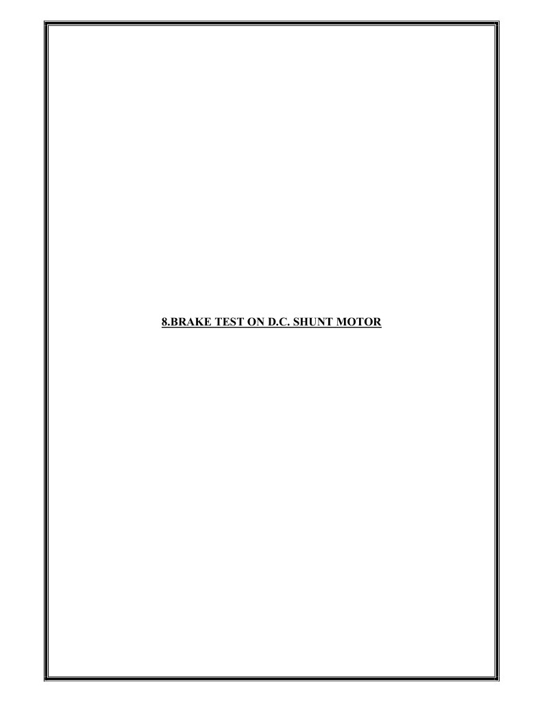 Brake Test On DC Shunt Motor | PDF | Technology & Engineering