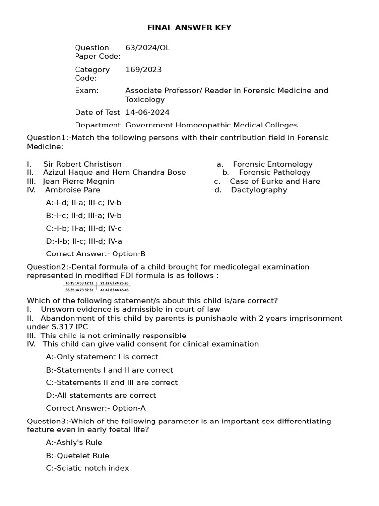 Associate Prof Reader in Forensic Medicine and Toxicology | PDF ...