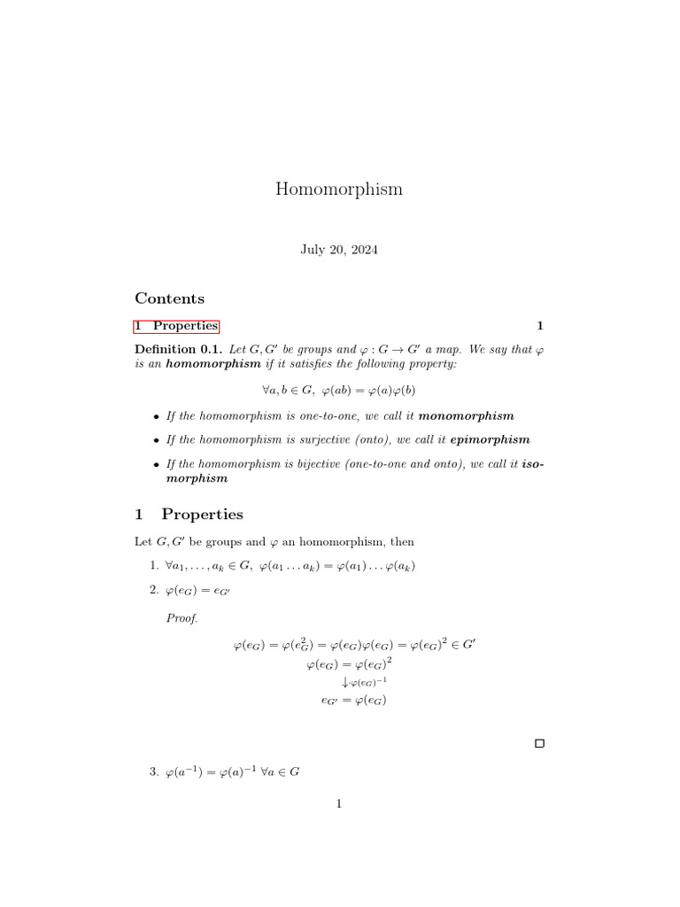 Homomorphism Pdf