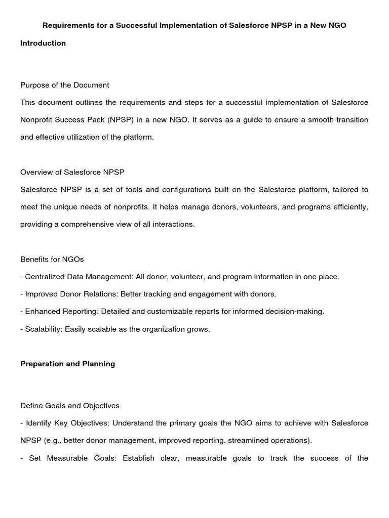 Salesforce NPSP Implementation Guide | PDF | Non Governmental Organization | Workflow