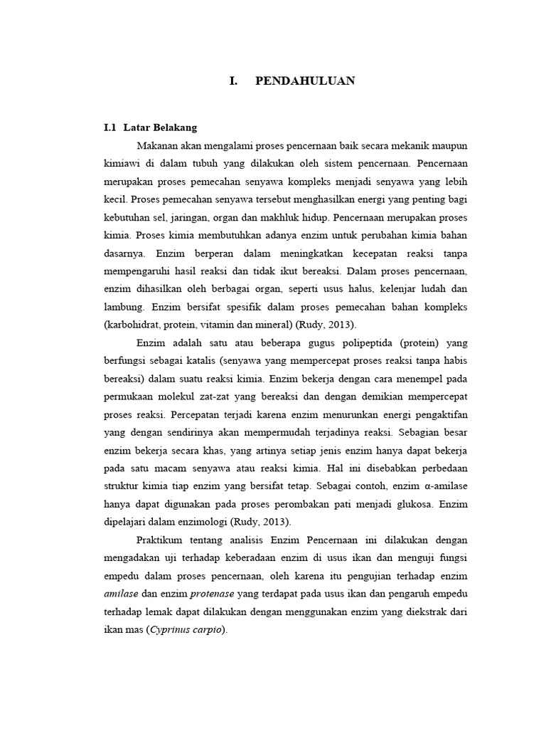 LAPRAK FISWAN TERAKHIR Analisis Enzim Pencernaan | PDF