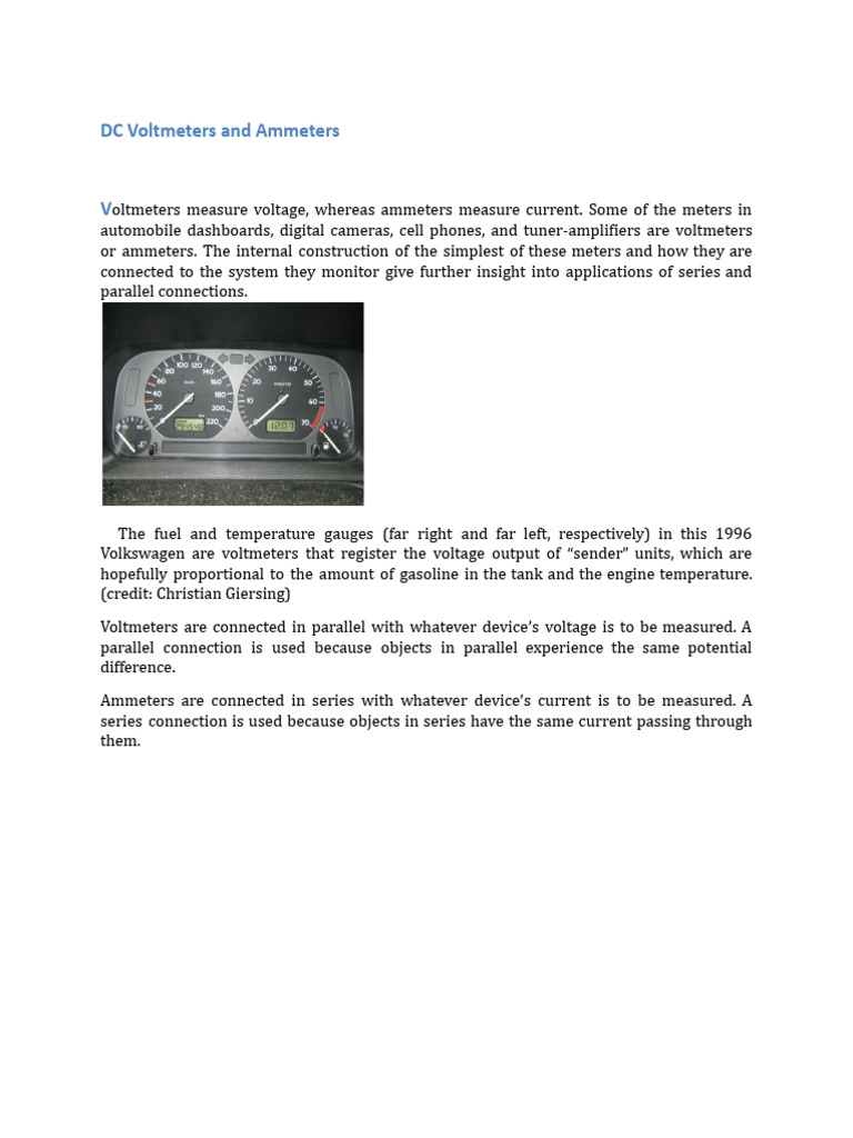 Voltmeters-and-Ammeters | PDF | Voltage | Electrical Resistance And Conductance