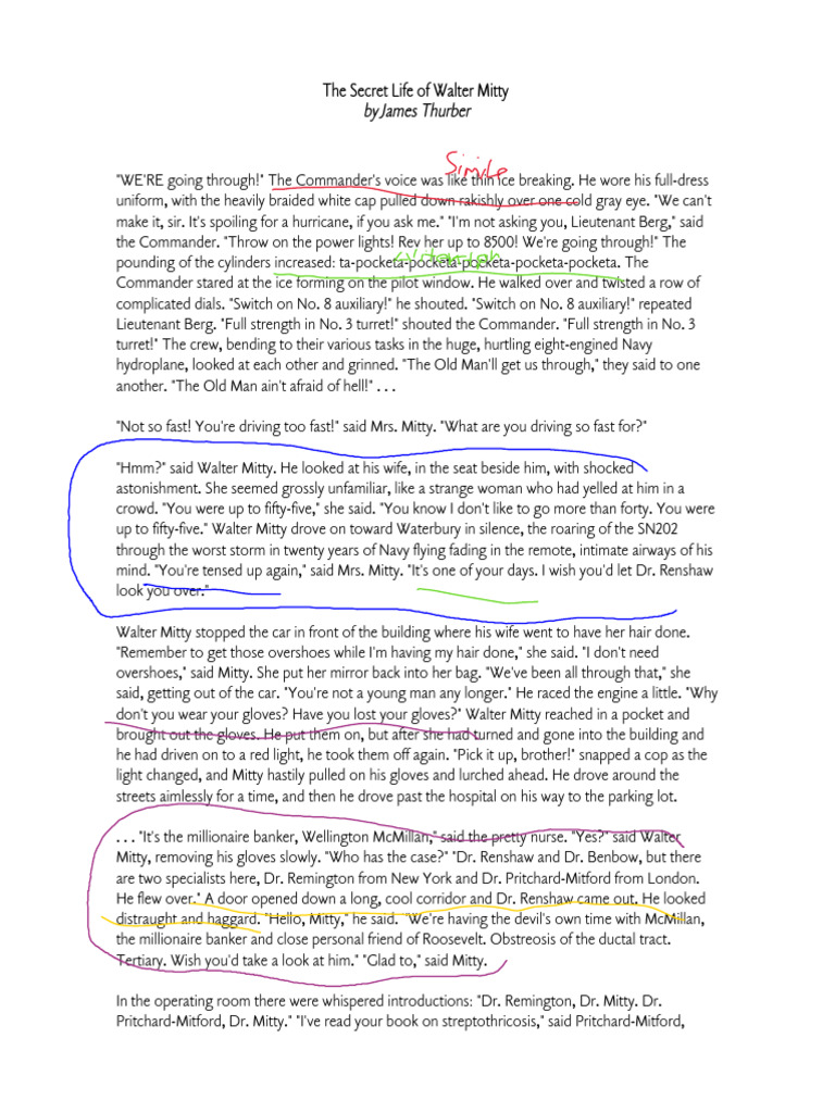 Walter Mitty's Daydream Adventures | PDF