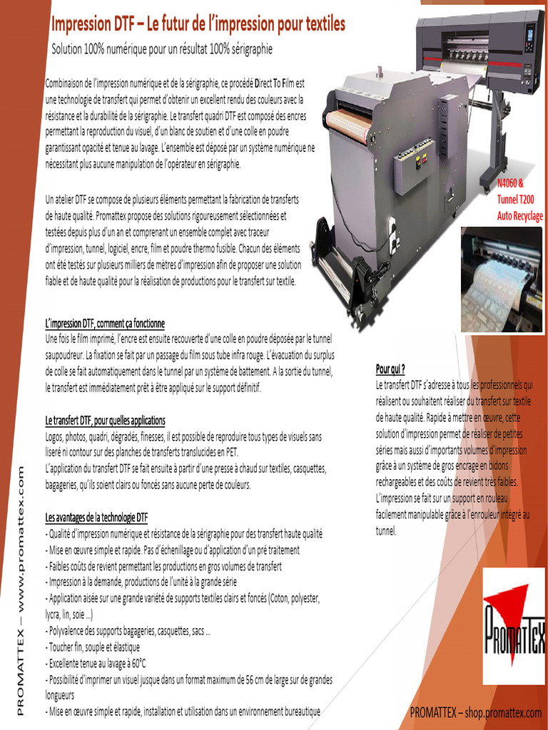 Impression DTF : Transfert textile innovant | PDF | Imprimante ...