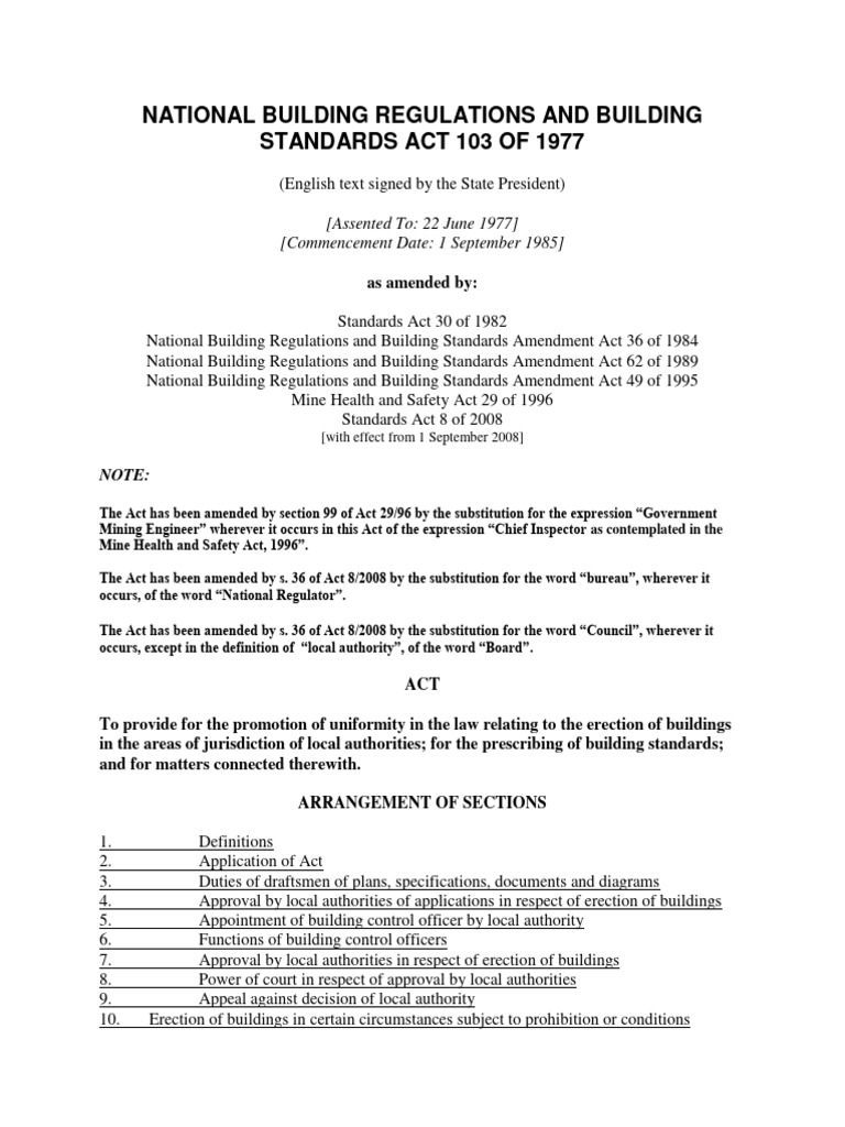 National Building Regulations Act | PDF | Justice | Crime & Violence