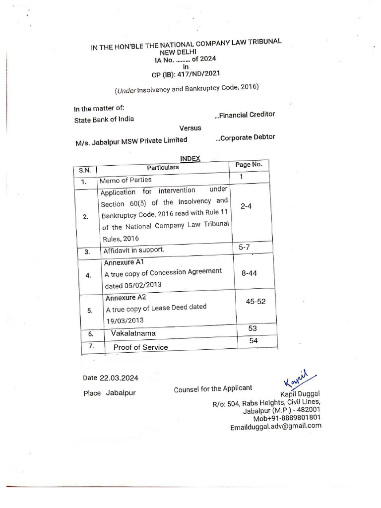 Intervention Application Jabalpur Municipal Corporation - Compressed ...