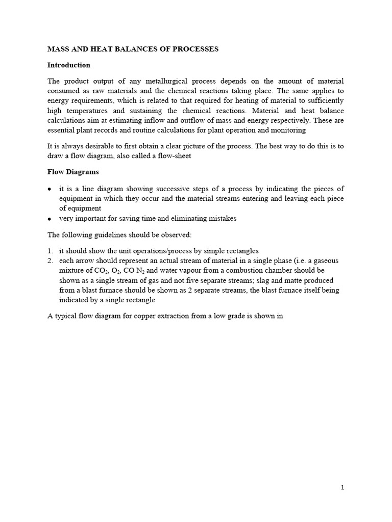 Mass and Heat Balances of Processes | PDF | Iron | Heat
