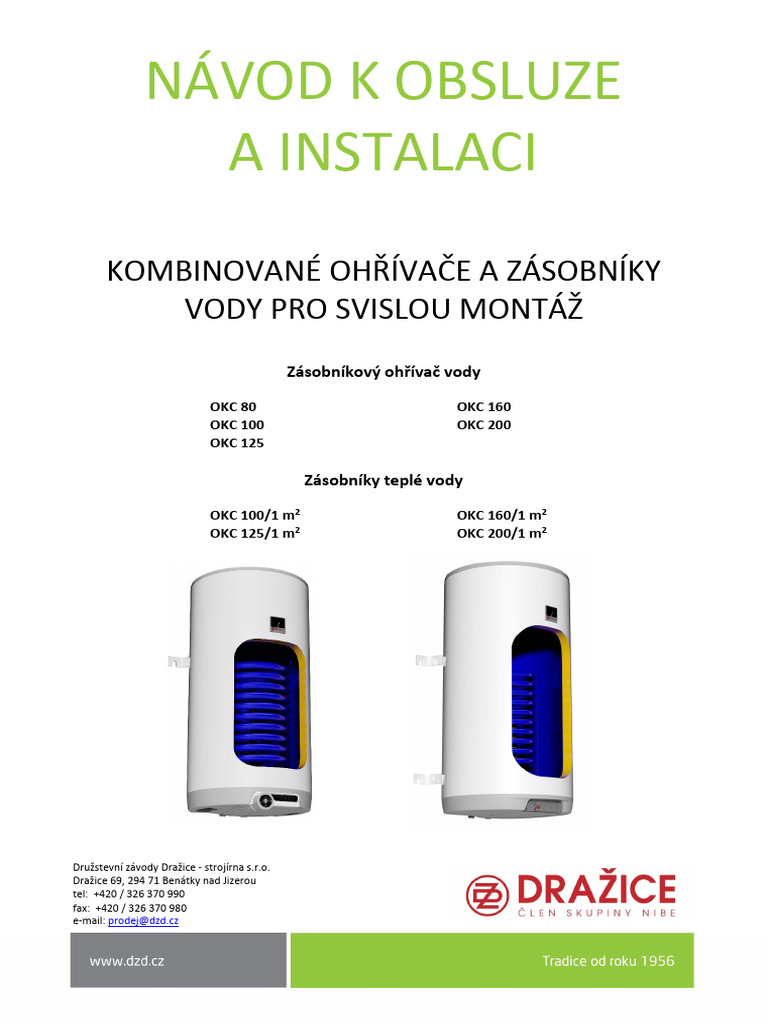 Návod K Obsluze A Instalaci OKC | PDF