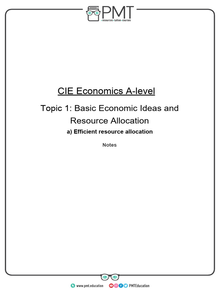 A) Efficient Resource Allocation | PDF | Welfare Economics | Pareto ... A) Efficient Resource Allocation | PDF | Welfare Economics | Pareto ...