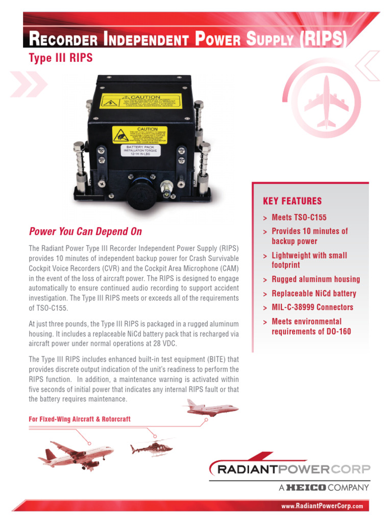 Aircraft Backup Power Solution | PDF | Flight Recorder | Power Supply