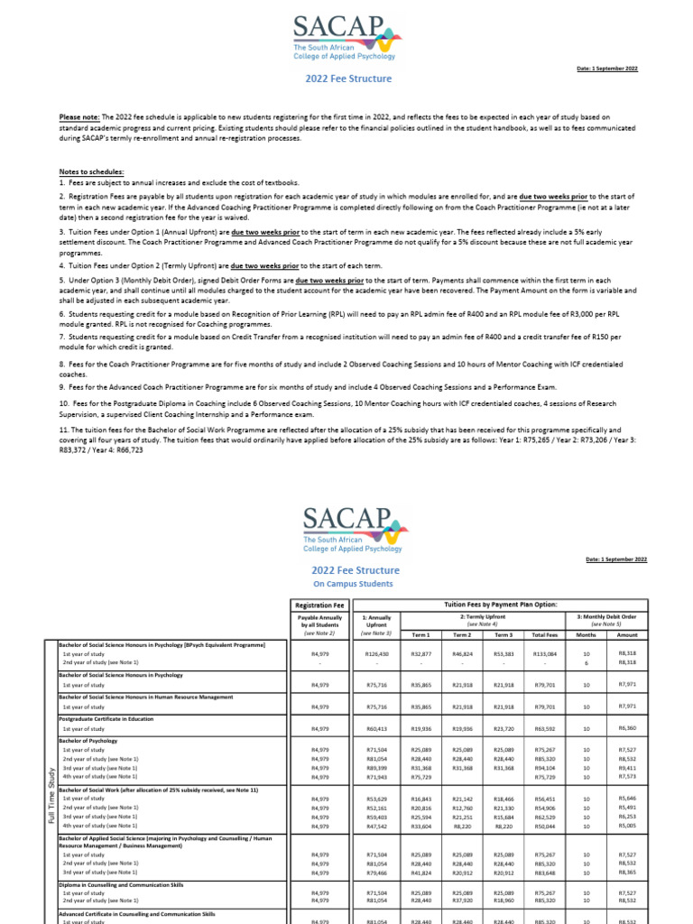 2022 Tuition Fees & Payment Plans | PDF | Fee | Educational Stages