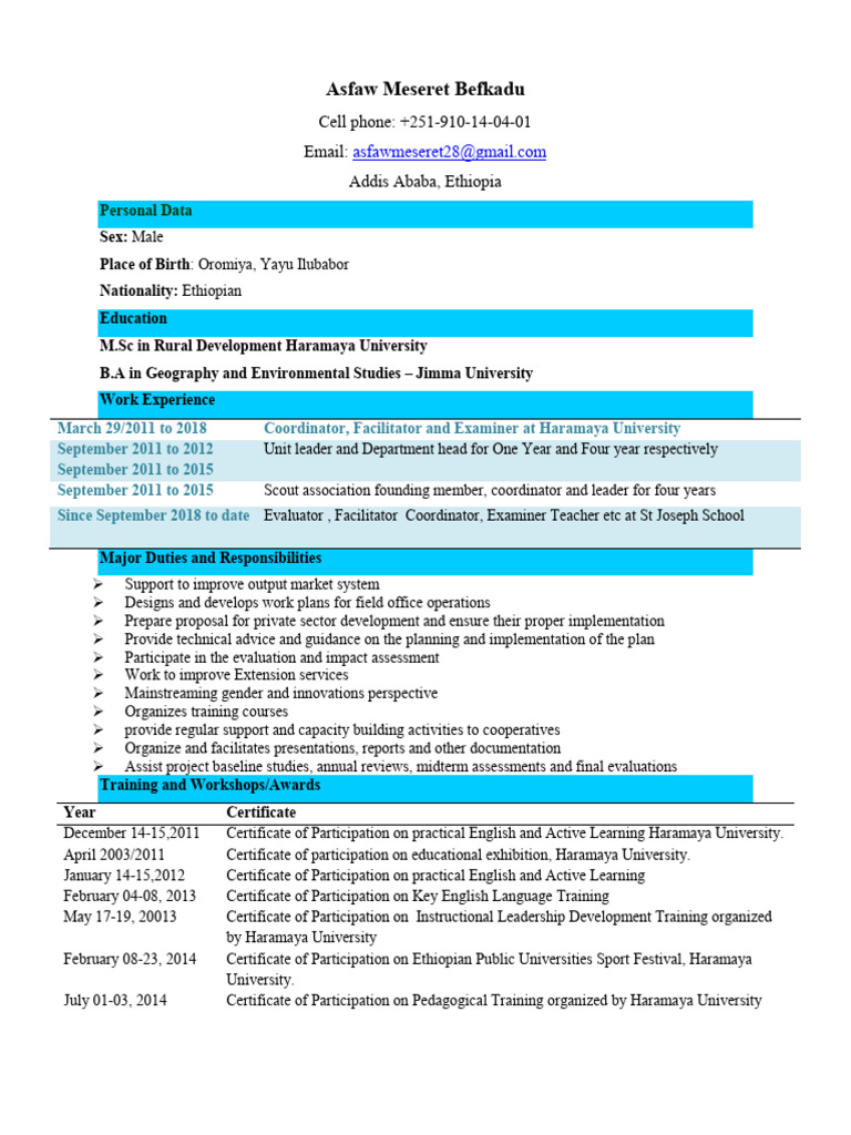 Asfaw Meseret Befkadu New | PDF | Ethiopia | Geographic Information System