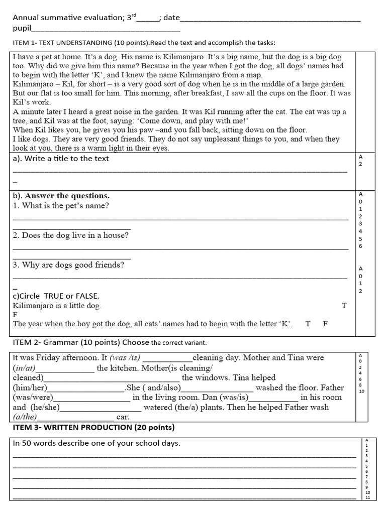 Annual Summative Evaluation 3rd | PDF