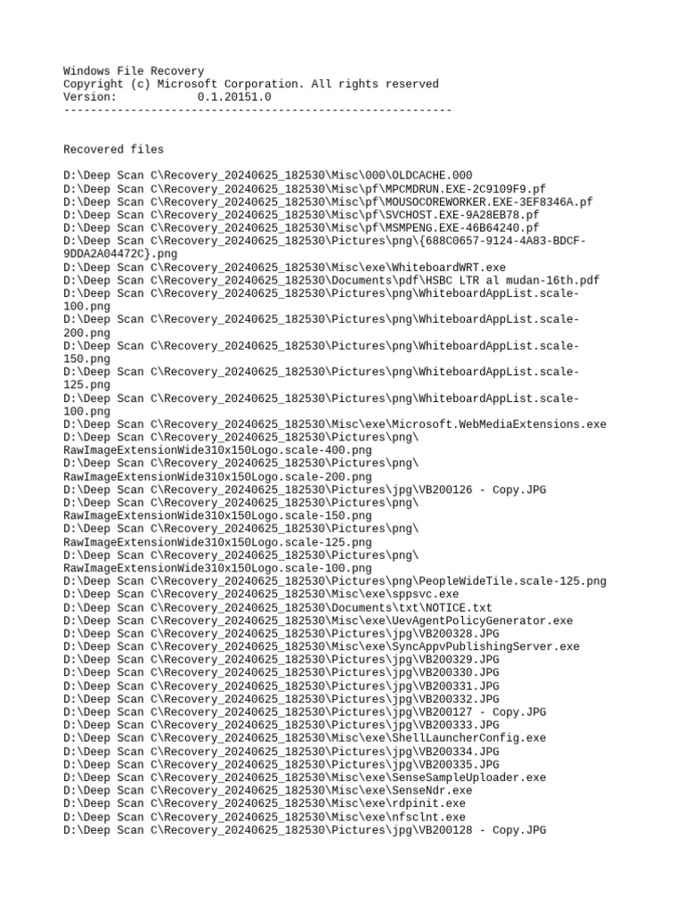 Recovery Log | PDF | Naming Conventions | Metadata