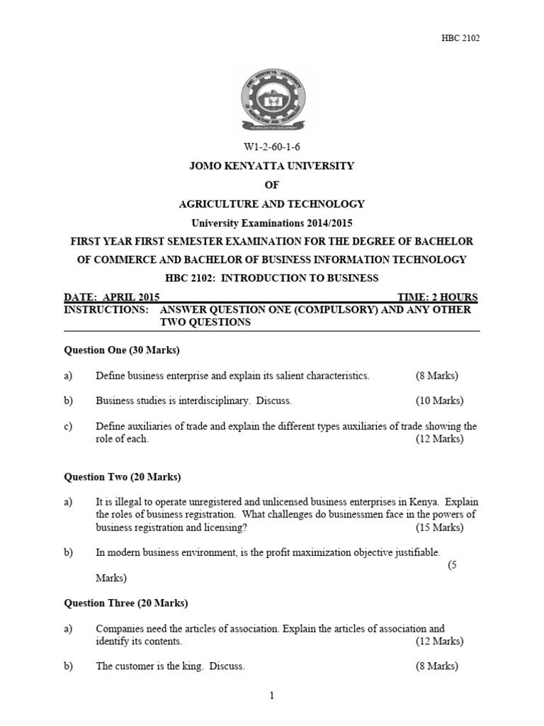 HBC 2102 Introduction To Business | PDF | Business Economics | Economies