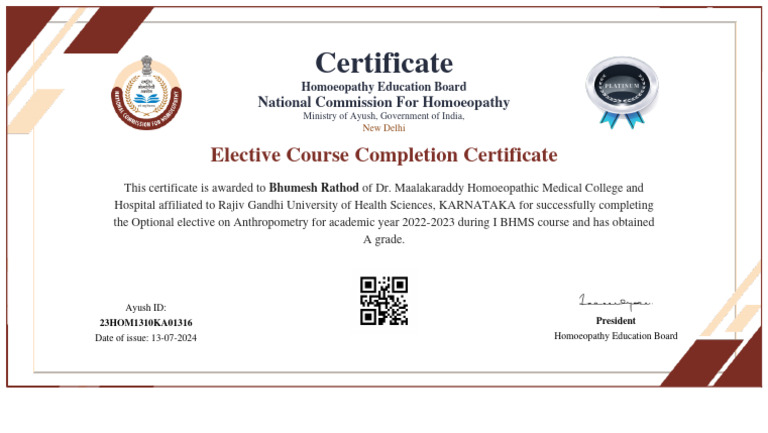 Elective Certificate 16 | PDF