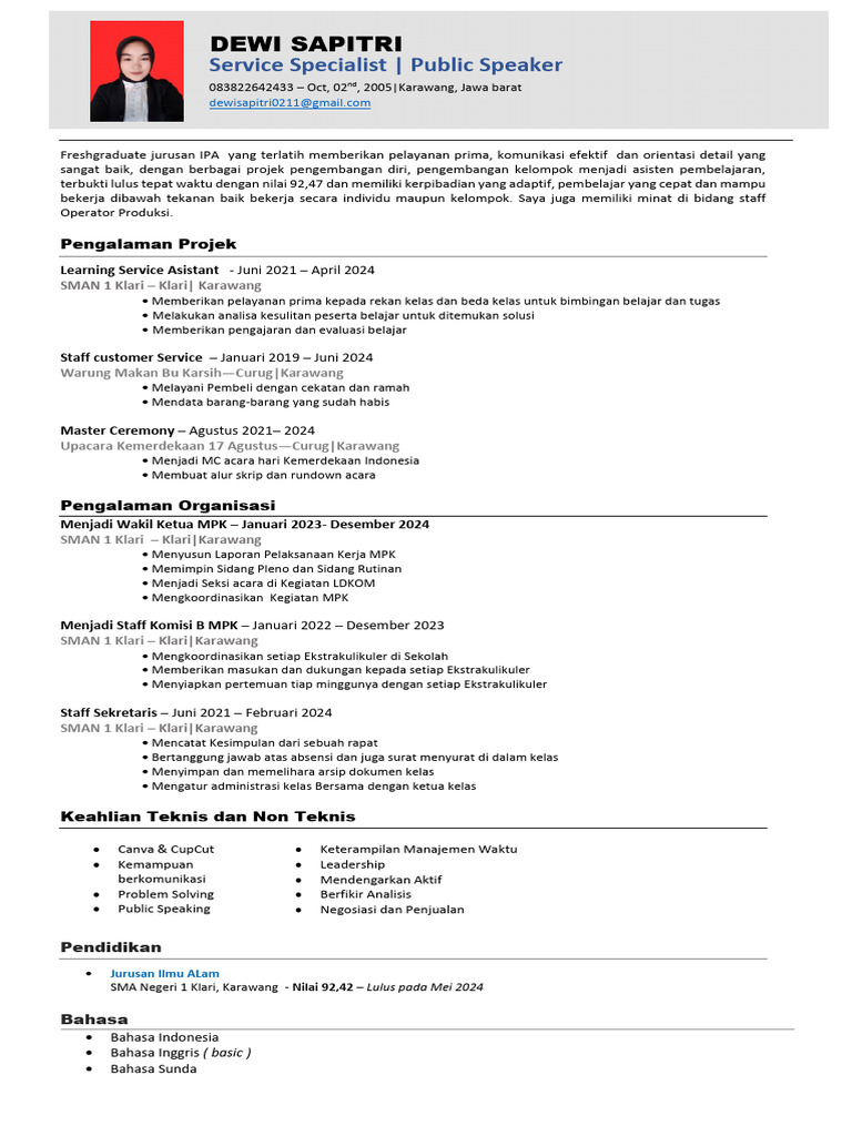 CV Dewi Sapitri | PDF