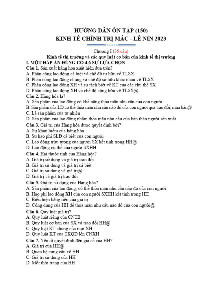 Đáp Án KTCT | PDF