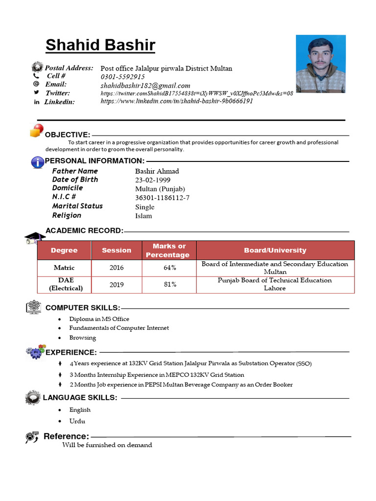 Shahid Bashir CV (1) - 1 | PDF