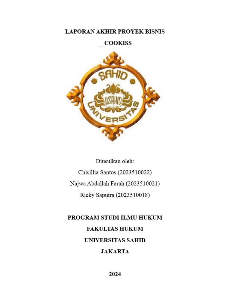Laporan Hasil Akhir Cookiss | PDF | Bisnis